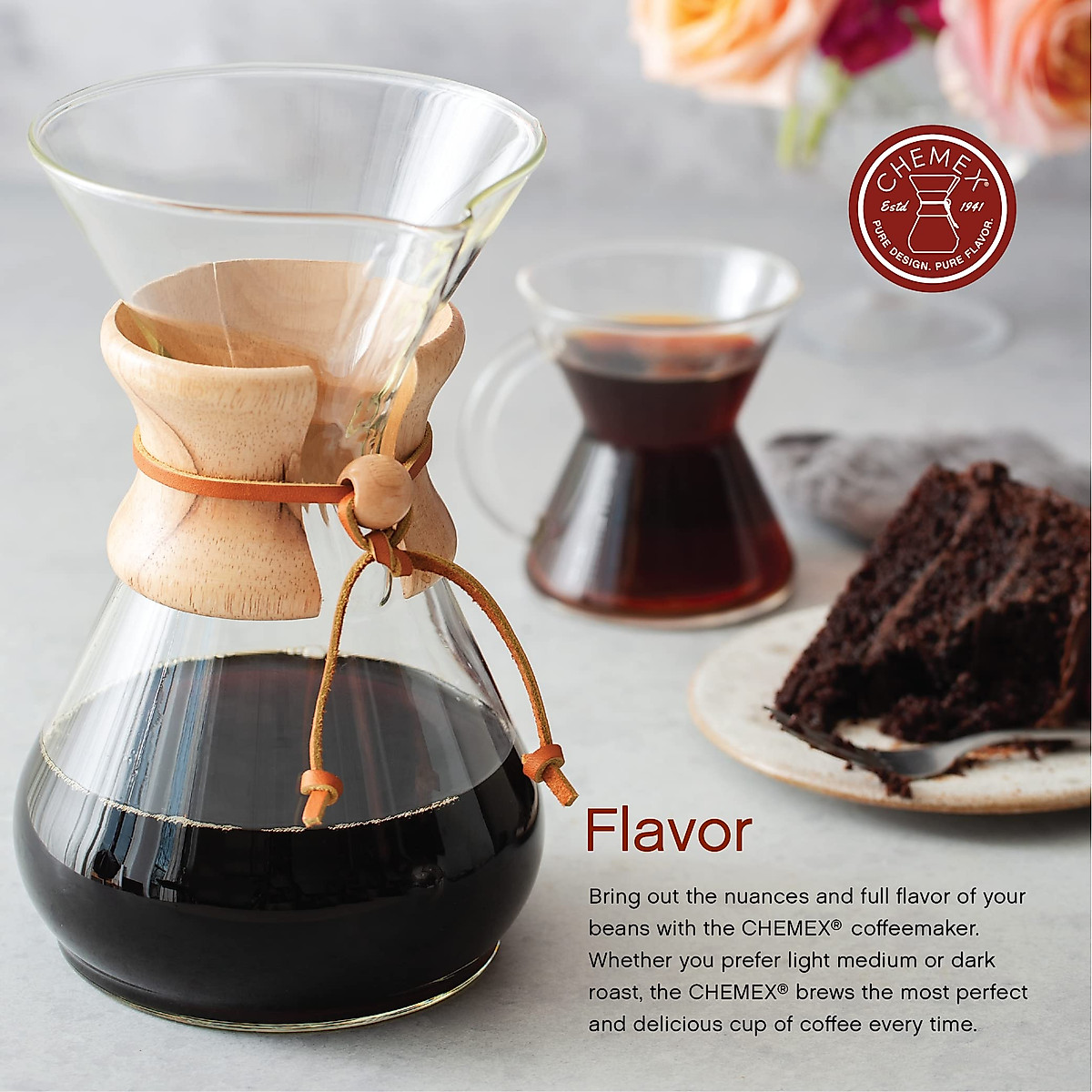 CHEMEX Bundle - 8-Cup Classic Series - 100 ct Square Filters - Exclusive Packaging