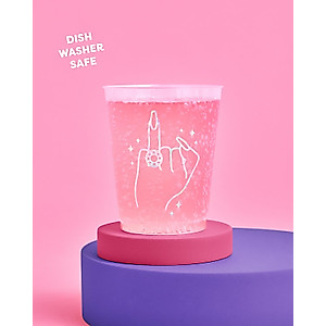 xo, Fetti Bachelorette Party Ring Finger Reusable Cups - 16 Frost Flex Cups | Bach Party Drinkware, Cute Bridal Shower Supplies, Engagement Reusable Cups, Bride To Be Decorations, Bridesmaids Favors