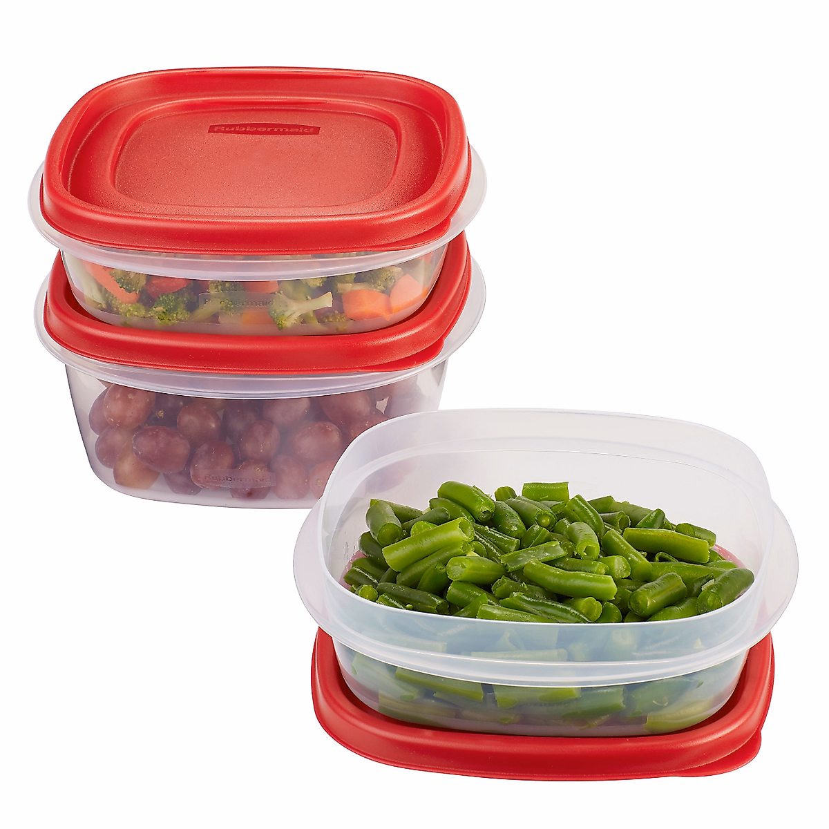 Rubbermaid Easy Find Lids Food Storage Containers, Racer Red, 6-Piece Set