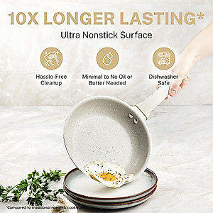 Granitestone 10 Inch Non Stick Frying Pans Nonstick Frying Pan for Cooking, Nonstick Skillet, Oven Safe Skillet Fry Pan, Nonstick Pan, Healthy and Non Toxic, Non Stick Pan, Dishwasher Safe