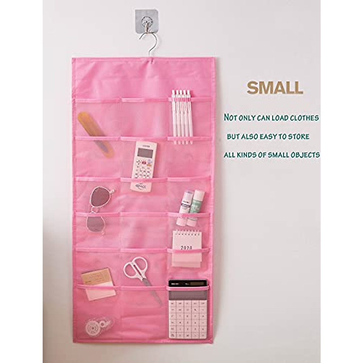 Large Bra holder Organizer Hanging Bra Storage Bra Hanger Especially suitable for sports bra, training bra, socks, baby clothes, shoe,bedroom storage,school dormitory storage(Pink, 1PCS 6+18 Grids)