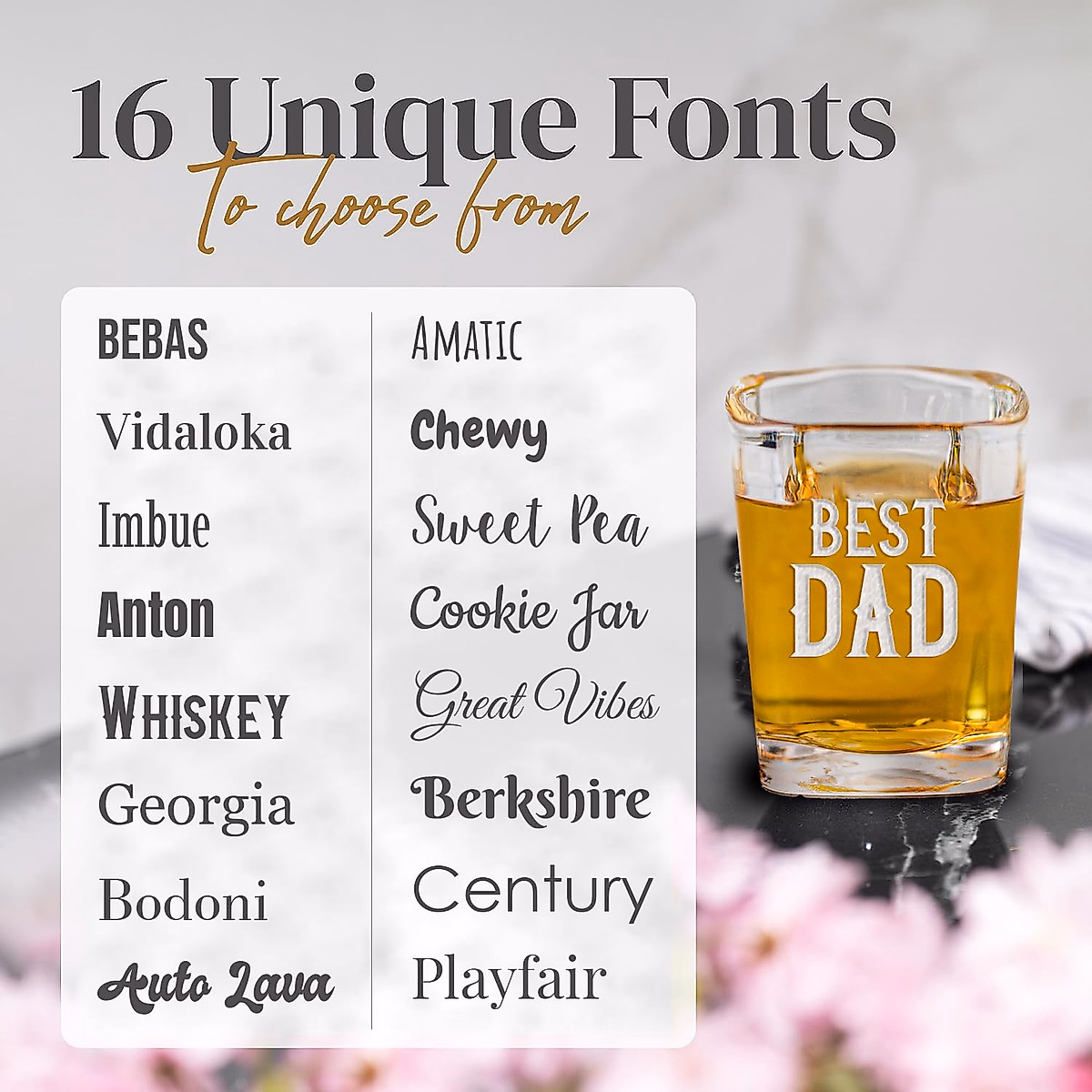 Custom Text Shot Glass 3oz – Personalized Gifts, Engraved Shot Glasses for Party Favors, Weddings and Birthdays (1 Pack)