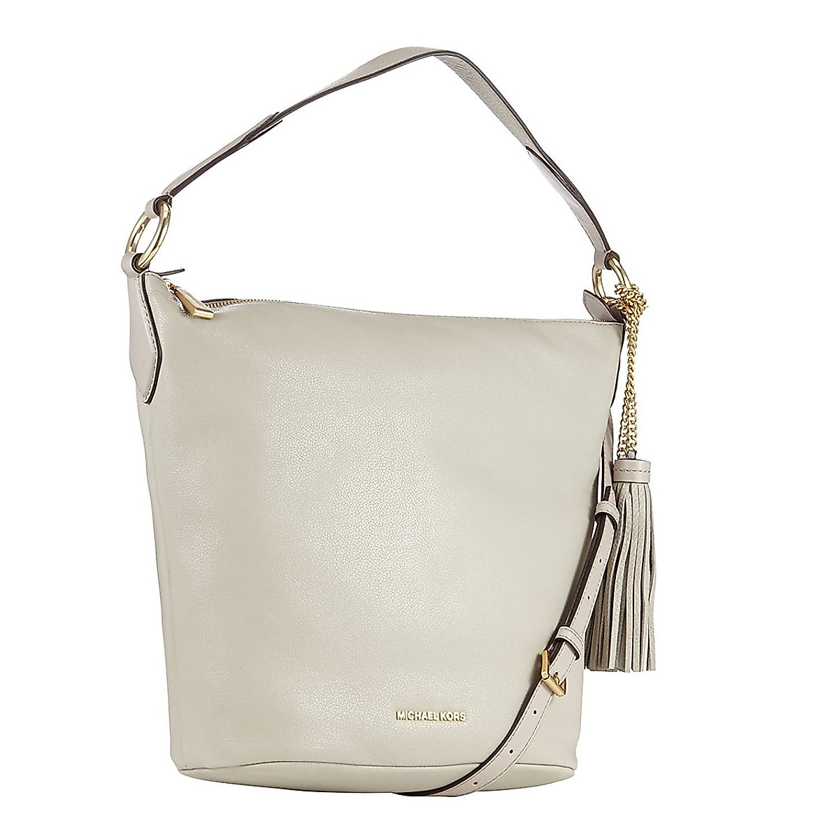 Michael Kors Womens Elana Lether Convertible Shoulder Bag (Cement)