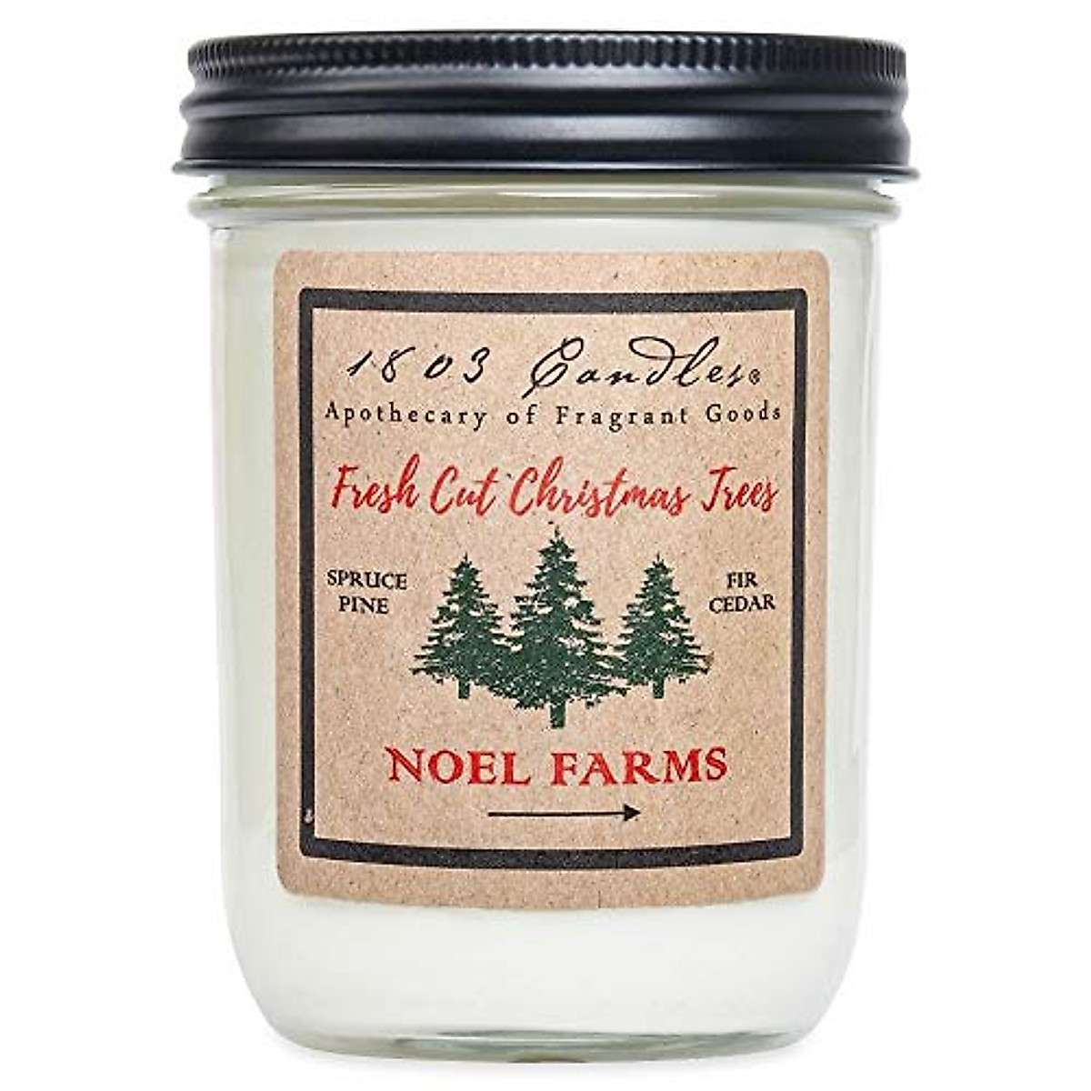 1803 Candles - 14 oz. Jar Soy Candles - (Fresh Cut Trees)