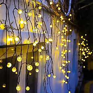 PETVAY Solar String Lights Outdoor,100 LED 33 FT Crystal Globe Lights Waterproof with 8 Lighting Modes,Solar Powered Patio Lights for Garden Yard Porch Wedding Party Decor (Warm White)