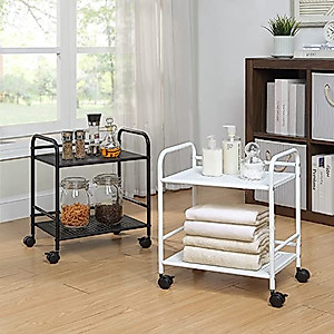 SunnyPoint Minimalist Style Utility Rolling Shelf Cart (BLK)
