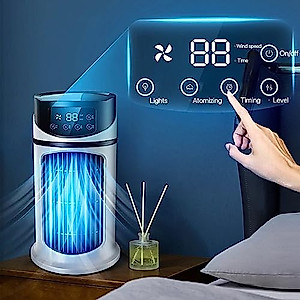 Portable Air Conditioners, Mini Air Conditioner, Evaporative Air Cooler, Rechargeable 6 Speeds 6h Timer for Bedroom Office Camping