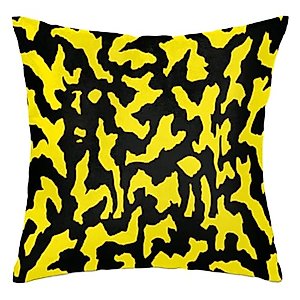 XMNYGJ Yellow Camo Pattern Throw Pillow Covers 20 x 20 Inch Decorative Square Cushion Case Soft Cozy Modern Pillowcase for Couch Sofa Bed Living Room Home Decor
