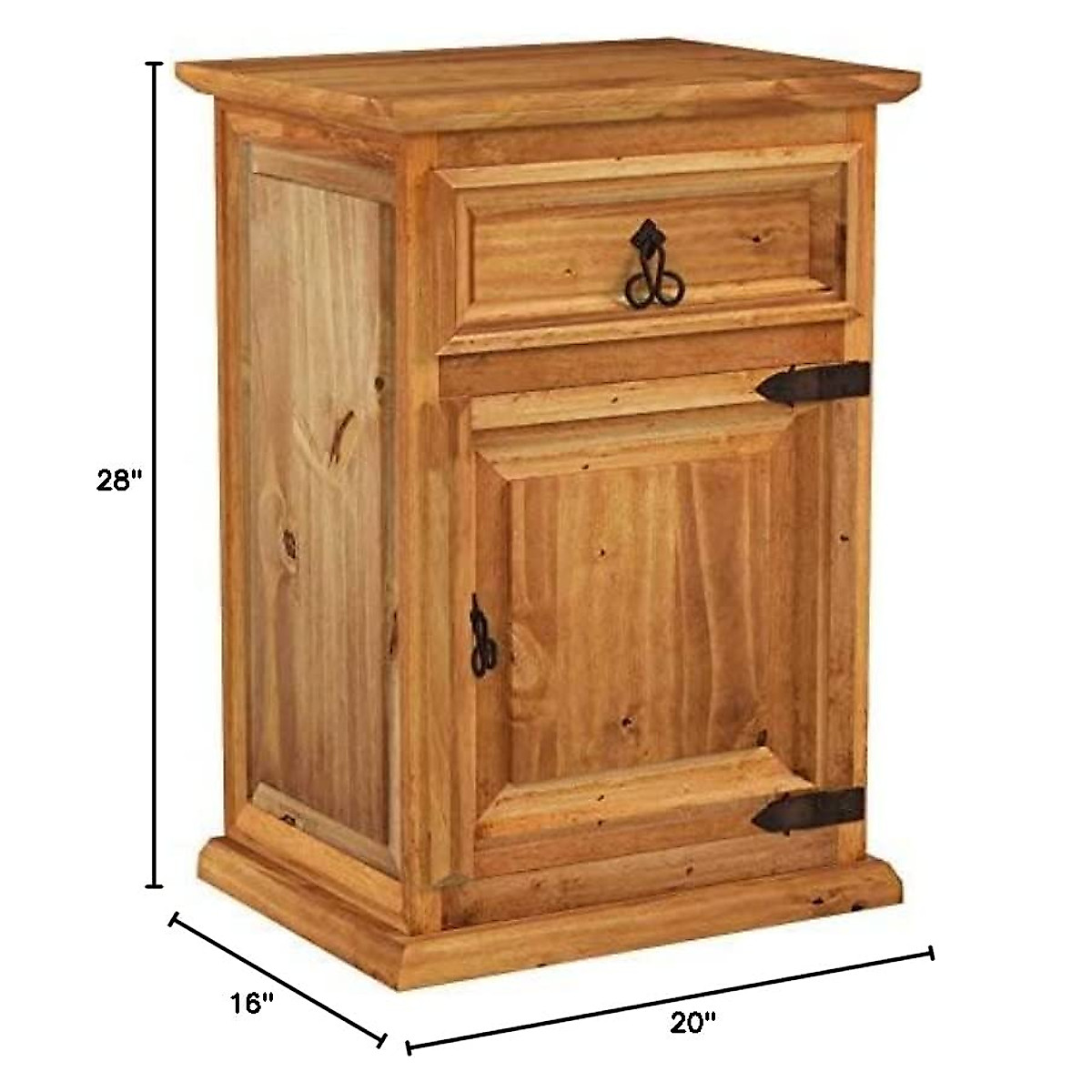 Rustics For Less Right Traditional Nightstand, Short, Medium