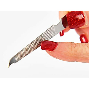 HOME-X Manicure Set, Grooming Kit, Travel Nail Care Tools - 4 Pieces in Purple Case, Fingernail and Toenail Clippers – 4” L x 2.5” W