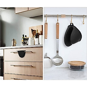 Silicone Pot Holders Set of 2 - Oven Mitts Heat Resistant, Silicone Potholders for Kitchen, Mini Oven Mitts Rubber Oven Glove, Thicken Pot Holders Kitchen Mittens Pinch Mitts, Cute Cooking, Red