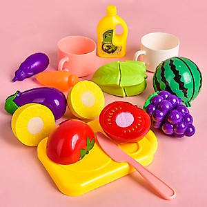 FUN LITTLE TOYS Pretend Play Kitchen Sink Toys with Play Cutting Food Water Toys Kitchen Set for Kids Play Kitchen Toys Toddler Kitchen Playset Sink Accessories for Kids Toddlers 29PCs