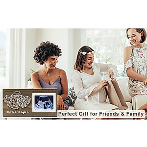 Ultrasound Picture Frame Baby Announcement Gifts - Sonogram Gender Neutral Baby Gift for Expecting Mother Love at First Sight Nursery Decor Handmade String Hearts Celebrate the Bond Between Mom & Baby
