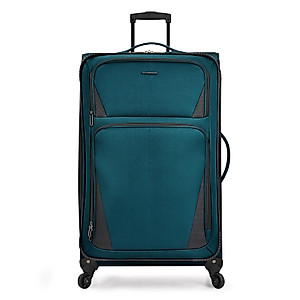 U.S. Traveler Aviron Bay Expandable Softside Luggage with Spinner Wheels, Teal, 30-Inch, US08125E31