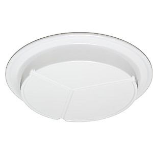 Carlisle FoodService Products 4351602-E Melamine 3-Compartment Deep Plate, 9", White
