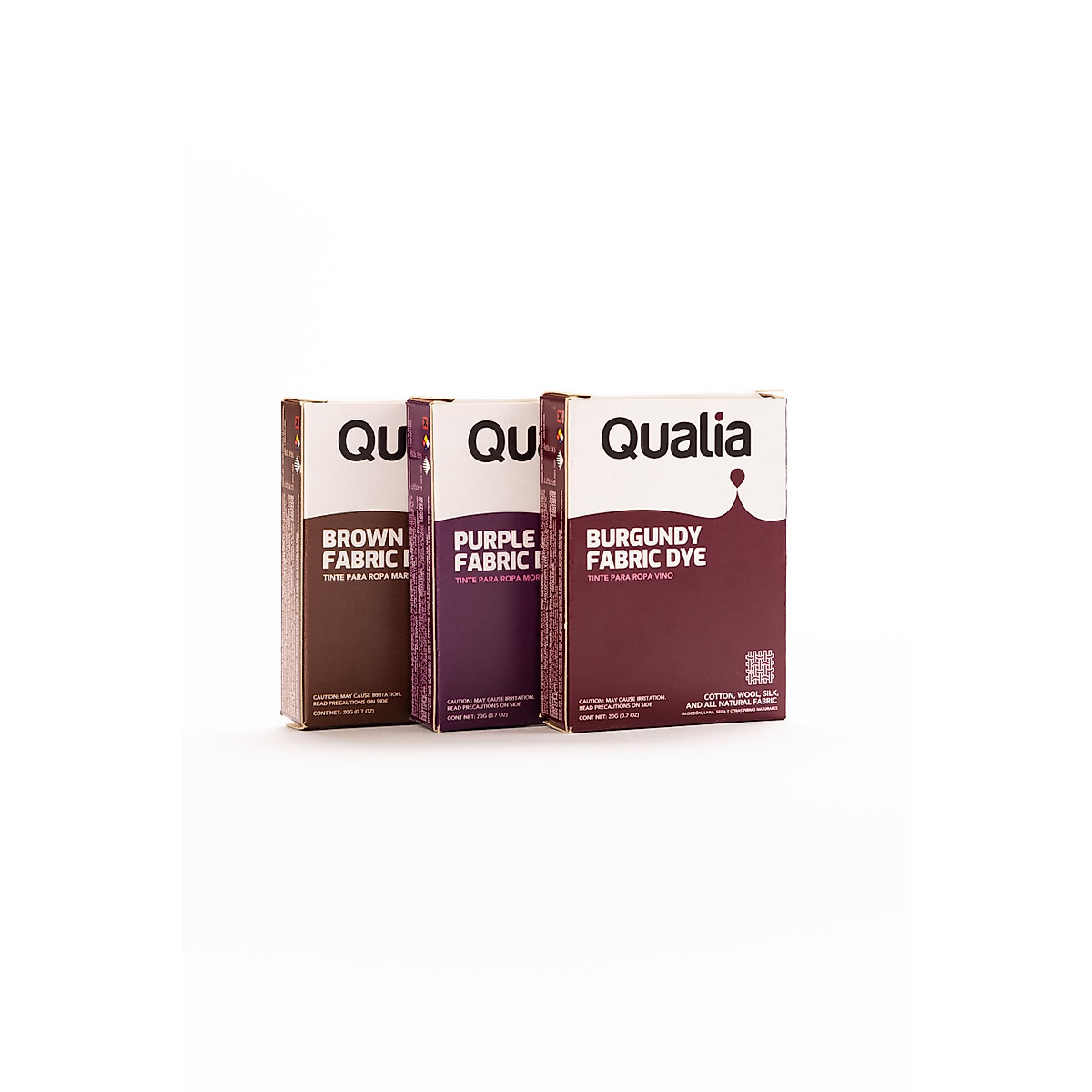 Qualia All Purpose Powder Fabric Dye, Easy to Use Dye for Natural Fabrics: Cotton, Wool, Silk, Wood, & Linen, Ultra Concentrated Colors, Brown, 3 Pack