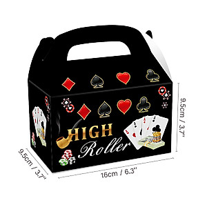 NA 12 Packs Poker Party Goodie Gift Boxes Casino Night Poker Game Theme Party Time Gift Boxes with handle for Birthday Party Decration Supplies