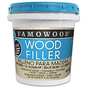 FamoWood 40022126 Latex Wood Filler - Pint, Natural, 24 oz.