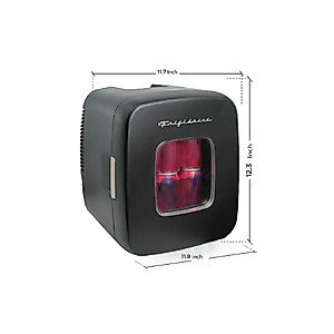 Frigidaire Retro Mini Beverage/Skincare Cooler Holds 12 cans or 9 liters Black EFMIS351-BK (Renewed)