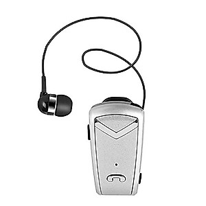 Zerone Wireless Bluetooth Headset in-Ear Retractable Business Lavalier Earphone, Noise Cancelling, MicBusiness/Workout/Driving(White)