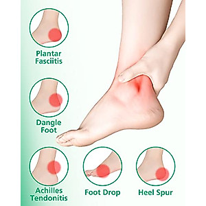 GOANDO 2 Pack Plantar Fasciitis Night Splint Upgrade Foot Brace Plantar Fasciitis Relief Splint Fit Women Men Adjustable Orthotic Stretcher Support Relief Foot Drop Achilles Tendonitis Day&Night