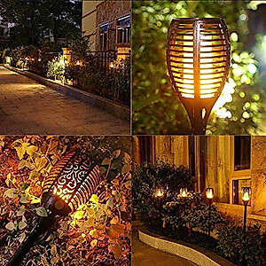 Rayodesol Solar Flame Torch Lights Outdoor, Decorative Pack of 1 pcs Each 96 LED Lamp with Dancing Flames Torches Landscape, Waterproof Outdoors Garden Patio Deck Decorations Lighting with Auto On/Off
