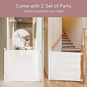 Retractable Baby Gate, Momcozy Mesh Baby Gate or Mesh Dog Gate, 33" Tall,Extends up to 55" Wide, Child Safety Gate for Doorways, Stairs, Hallways, Indoor/Outdoor
