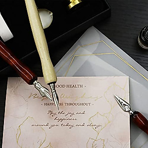 6Pcs Calligraphy Pen Nib Holder Cartoon Comic Pen Metal Dip Pen Set Grip Wooden Pen Holder for Drafting Drawing