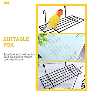 balacoo 2pcs Sundeck Wire Play Conure Accessories Birds Iron Cage Parrot Household Portable for Shelf Metal Toys Cockatiel Pen Platform Rectangular Playstand Stand A Interesting