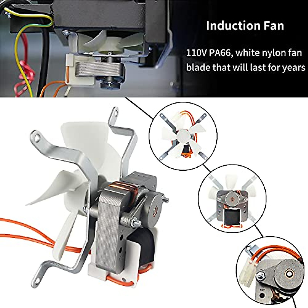 Auger Motor, Grill Induction Fan, Fire Burn Pot, and Hot Rod Ignitor Kit, with Screws and Fuse Compatible with Pit Boss and Traeger Wood Pellet Grill