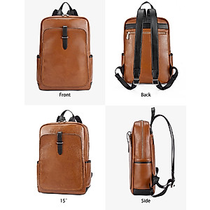 BOSTANTEN Womens Leather Wallets RFID Blocking Large Capacity＆Leather 15.6 inch Laptop Backpack Computer Bag