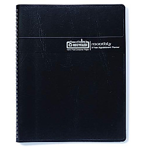 House of Doolittle 2023-2024 Monthly Calendar Planner, 2 Years, Expense Log, 6.9 x 8.75 Inches, Black Leatherette Cover (HOD268002-23)