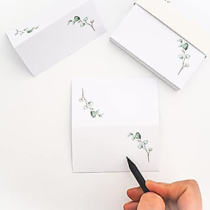 Watercolor Place Cards for Wedding or Party, Seating Place Cards for Tables, Scored for Easy Folding, 100 Pack, 2 x 3.5 Inches