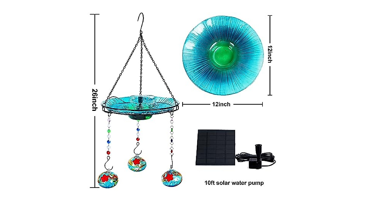 Headak Life 2-in-1 Solar Hummingbird Feeder & Bird Bath