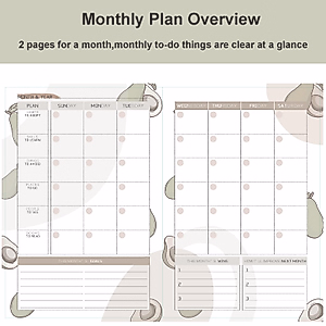 2024 Planner,12 Months Undated Monthly and Weekly Planners,Vegan PU Leather Hardcover A5 Agenda with Elastic Closure,Dotted Grid Pages,3 Bookmarks,Start Anytime - Green