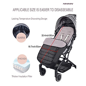 Outdoor Stroller Bunting Bag, Universal 3 in 1 Winter Outdoor Tour Toddler Universal Stroller Sleeping Bag, Cold-Proof Detachable&Temperature Regulation Footmuff for Stroller (Black)