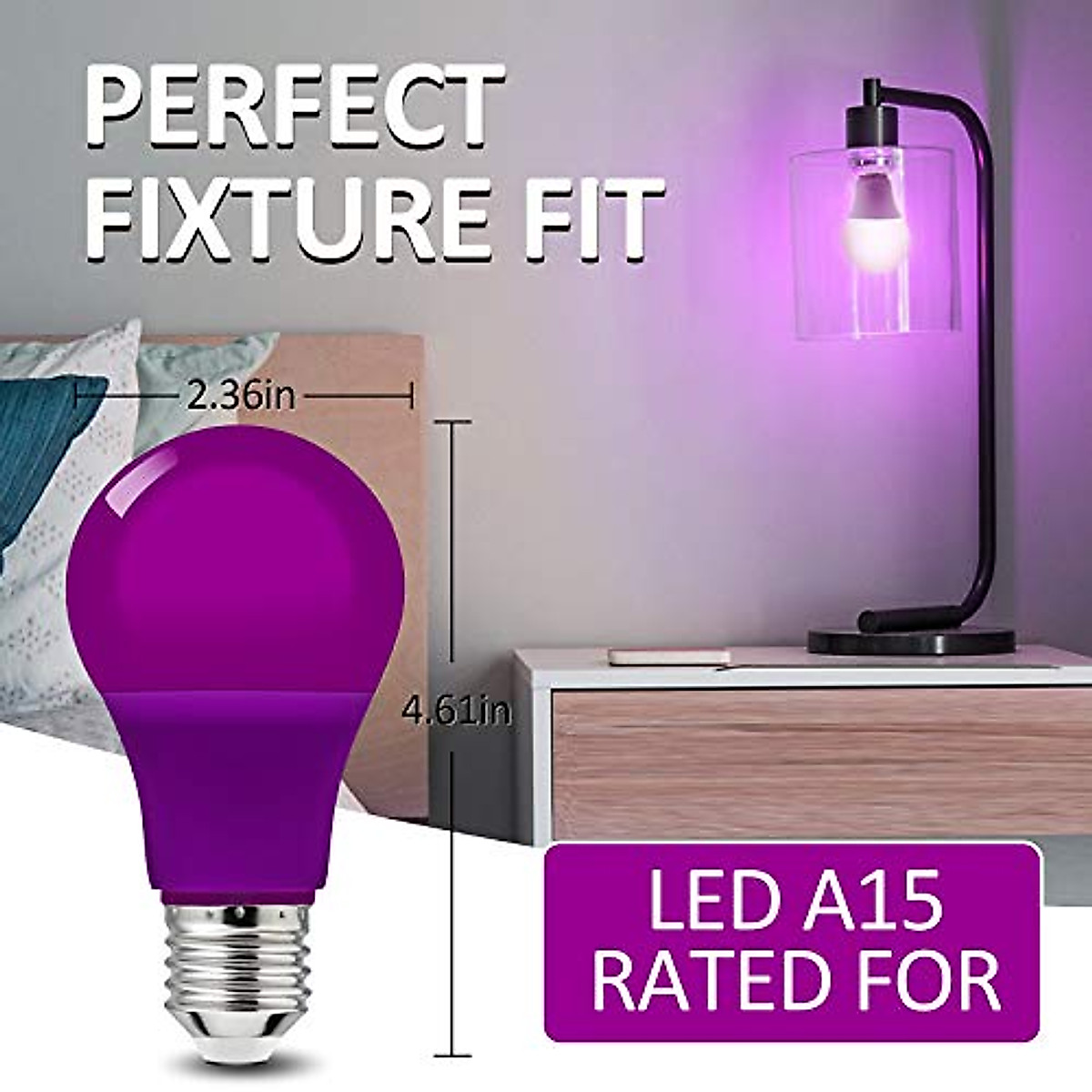 KQHBEN LED Purple Light Bulb for Parties & Decor