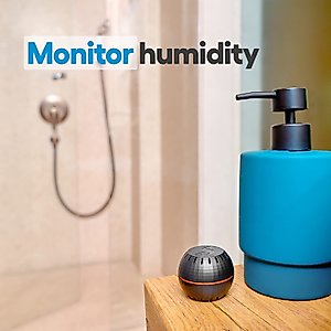 Shelly H&T - Black, Humidity and Temperature Sensor, Compact Size, Smart WiFi, Hygrometer Monitor, Home Automation iOS Android Application, Over 1 Year Battery, 4 Pack