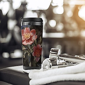GHENBLT Spring Flower Coffee Travel Mug 12 Oz Coffee Mug Tumbler Coffee Tumbler Travel Coffee Mug Stainless Steel Water Bottles Insulated Water Bottle Travel Mug Travel Coffee Tumbler