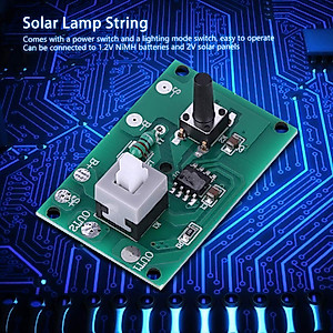 2Pcs Solar Lamp String Controller Module, Solar Lamp Controller Circuit Board with 8 Kinds Light Mode and Switch 1.2V 100mA