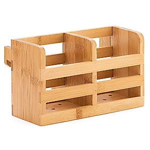 Bamboo Utensil Holder for Dish Rack - Flatware, Cutlery and Utensil Drying Caddy - Fits Bambusi Bamboo Dish Drying Racks
