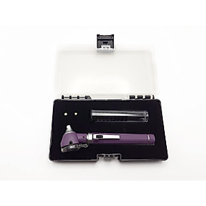 MEDCASE Brilliance German Fiber Optic Otoscope - Professional Ear Scope with LED Light and Speculum for Ear Examination and Diagnosis - Ideal for Professional and Home Use - Purple Color