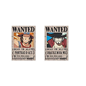 Bamboo's Store OP Wanted Posters, Anime Posters 42 cm × 29 cm, New Edition, Luffy 1.5 Billion, Zoro 320 Million, Set of 16