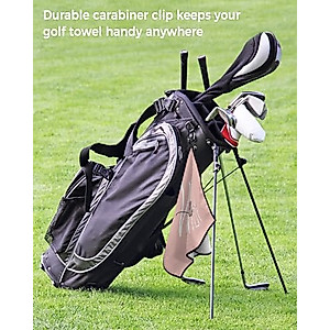 Golf Towel Christmas Winter Word Pink,Waffle Pattern Microfiber Club Cleaner Golf Towels with Carabiner Clip for Women Men Dad,Black White Word Minimalism Art Golf Towel for Golf Bags,24x16in