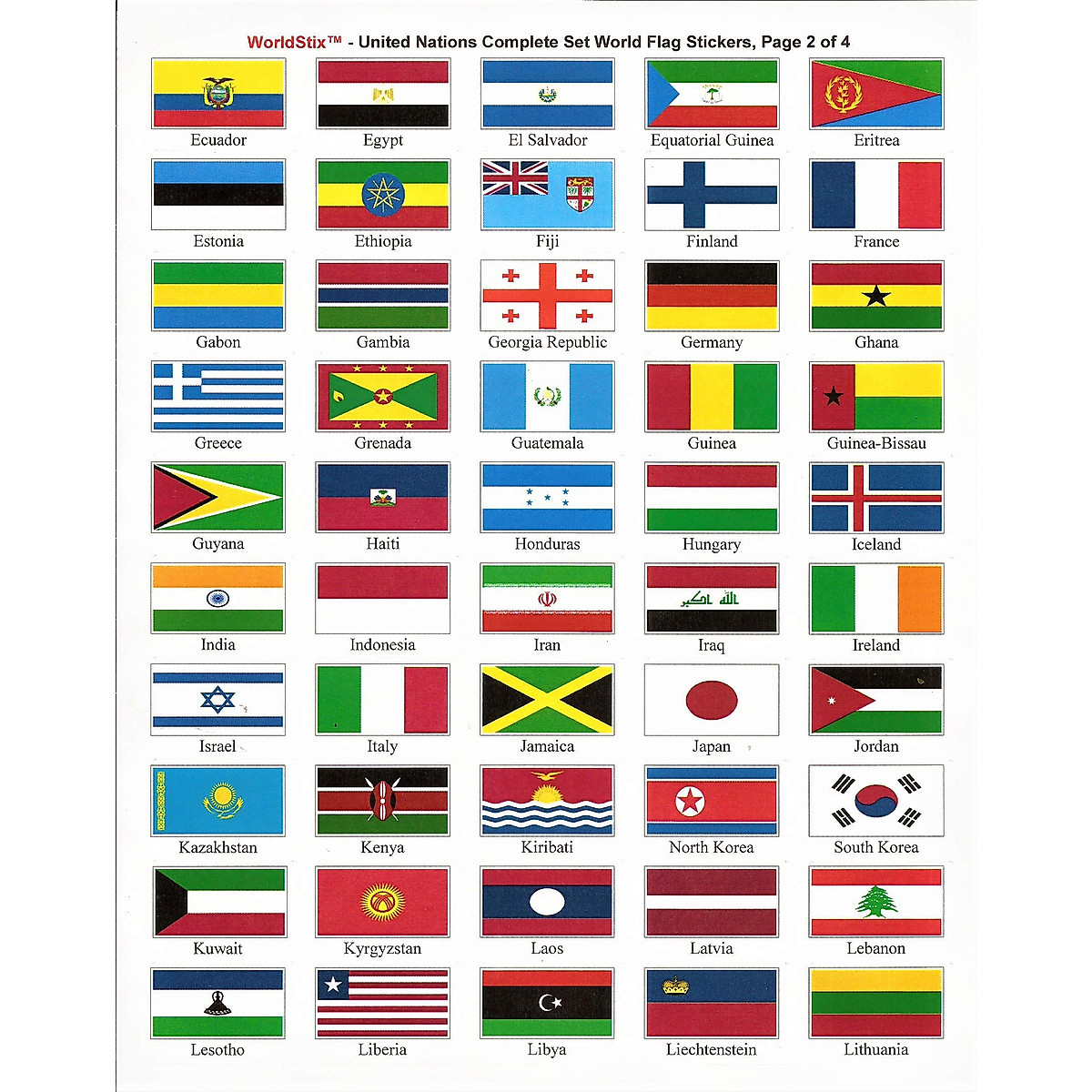 Made in The USA! United Nations Sticker Set with Country Name; 1.5" x 1" Self Adhesive Stickers for Every International Country in The United Nations Plus 7 UN Stickers, 200 Sticker Flags Total.