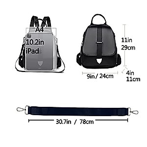 NEFORBA Small Backpack Purse for Women Little Black Backpack, Convertible Casual Leather Daypack, Ladies Travel Bag Shoulder Handbag and Satchel Handbags 61