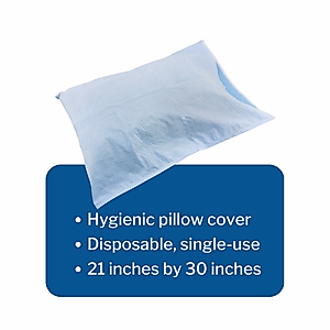 McKesson Disposable Pillow Case Covers [100 Count] Bulk Pillowcase, Single-Use for Medical Hospital Travel, Standard Size, Blue, 21 in x 30 in