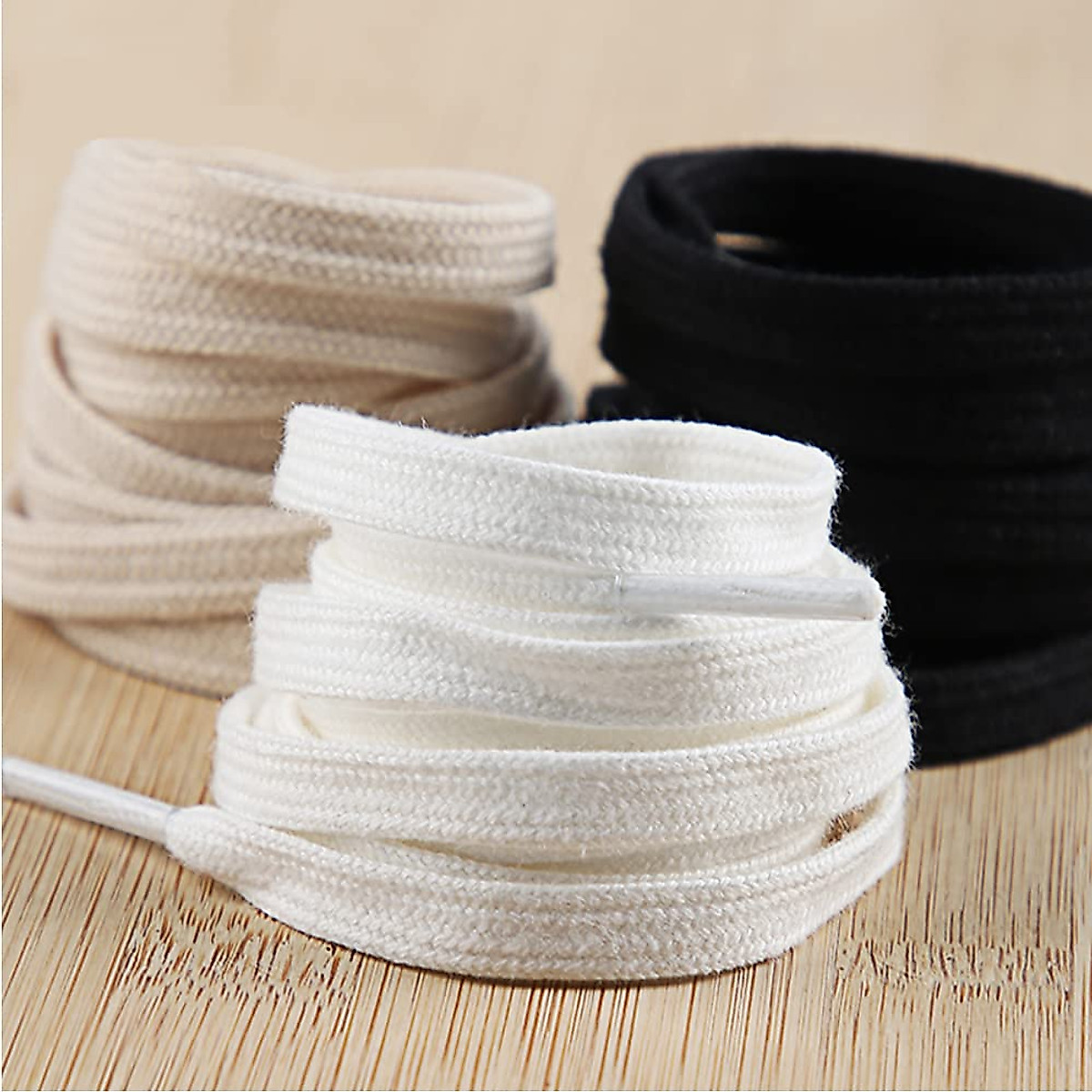 ZHENTOR [2 Pairs] Flat Athletic Shoe Laces - Cotton Shoelaces for Sport Canvas Shoes and 70S Replacement Sneakers (63, white)