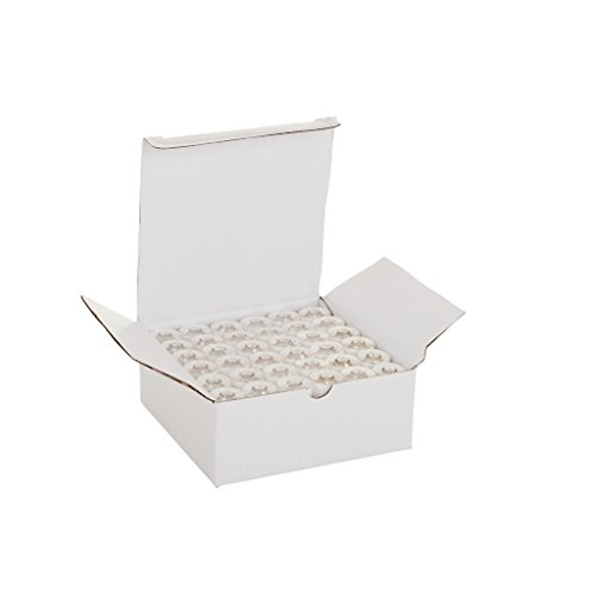 Set of 144 Embroidex 90 Weight Wt White Plastic Sided Prewound Bobbin Thread Size 15/A 156 A for Brother Embroidery Machine