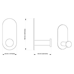 Ambrosya - Towel Holder Without Drilling - Adhesive Bathroom Coat Decoration Robe Hook Self-Adhesive Wall (1 Hook, Stainless Steel (Black))